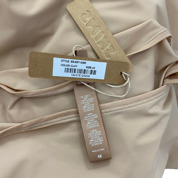 SKIMS | Tops | Skims Jelly Sheer Crewneck Bodysuit Plus Size 4x Nude ...